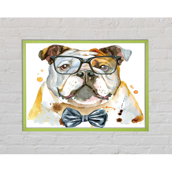 Happy Larry The Bulldog with Glasses - Single Picture Frame Art Prints ...