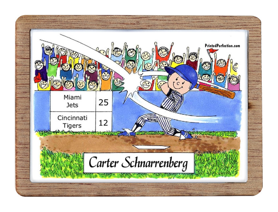 Printed Perfection Personalized Baseball Player - Male Wooden Magnet ...