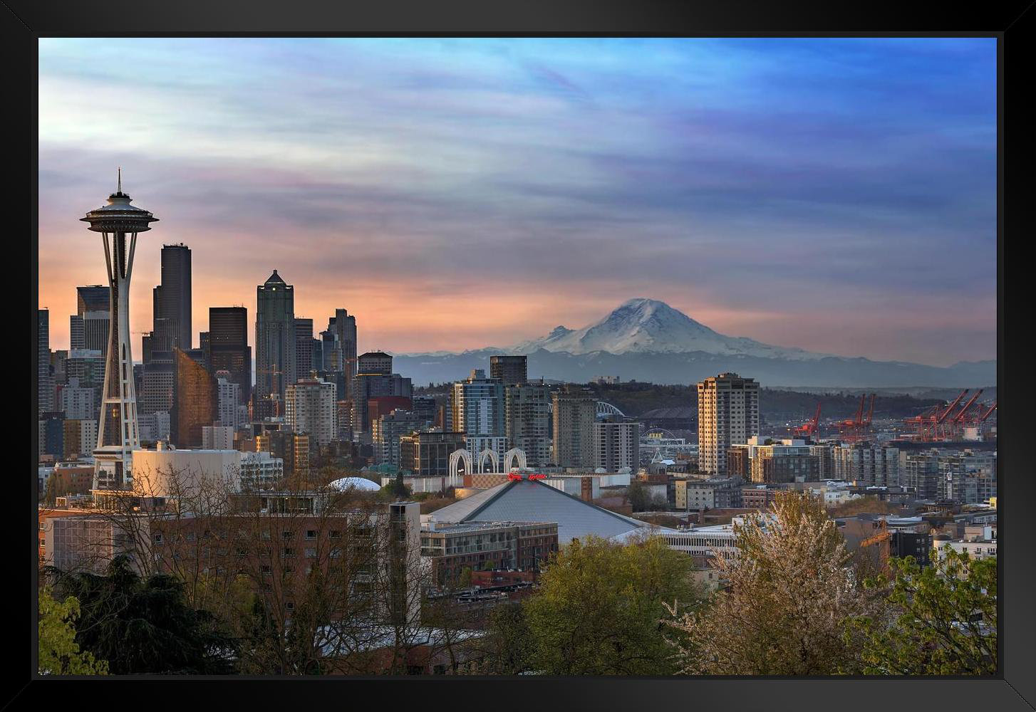 Trinx Seattle Sunrise With Mount Rainier Space Needle Photo Photograph ...