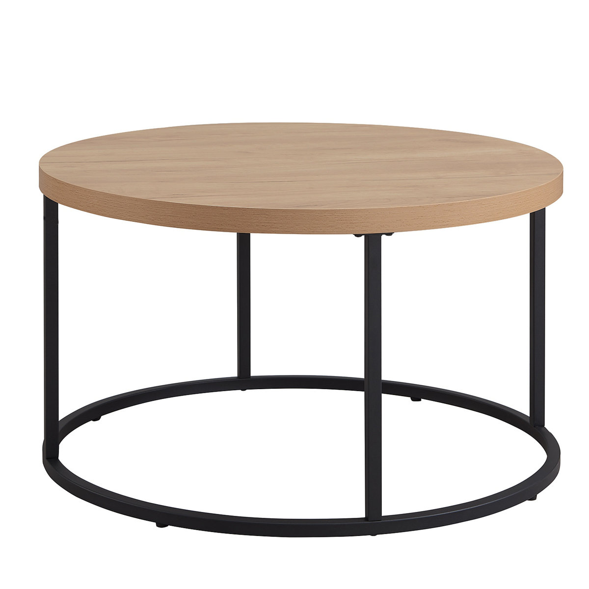 Latitude Run® 31.5" Round Coffee Table, Modern Industrial Concrete ...