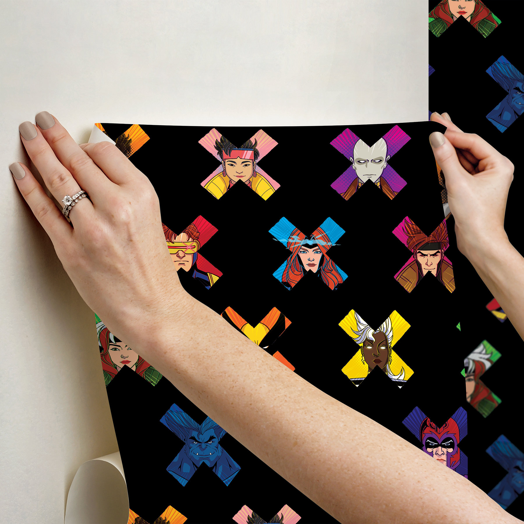 Room Mates Marvel's X-MEN '97 Faces Black Peel and Stick Wallpaper ...