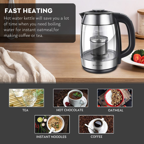 PANDA GENIUS 1.7 Quarts Glass Electric Tea Kettle | Wayfair