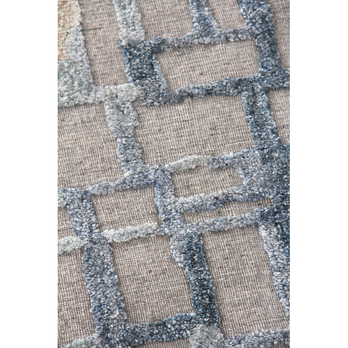 Exquisite Rugs Vista Handmade Hand Loomed Gray/Blue Rug | Wayfair