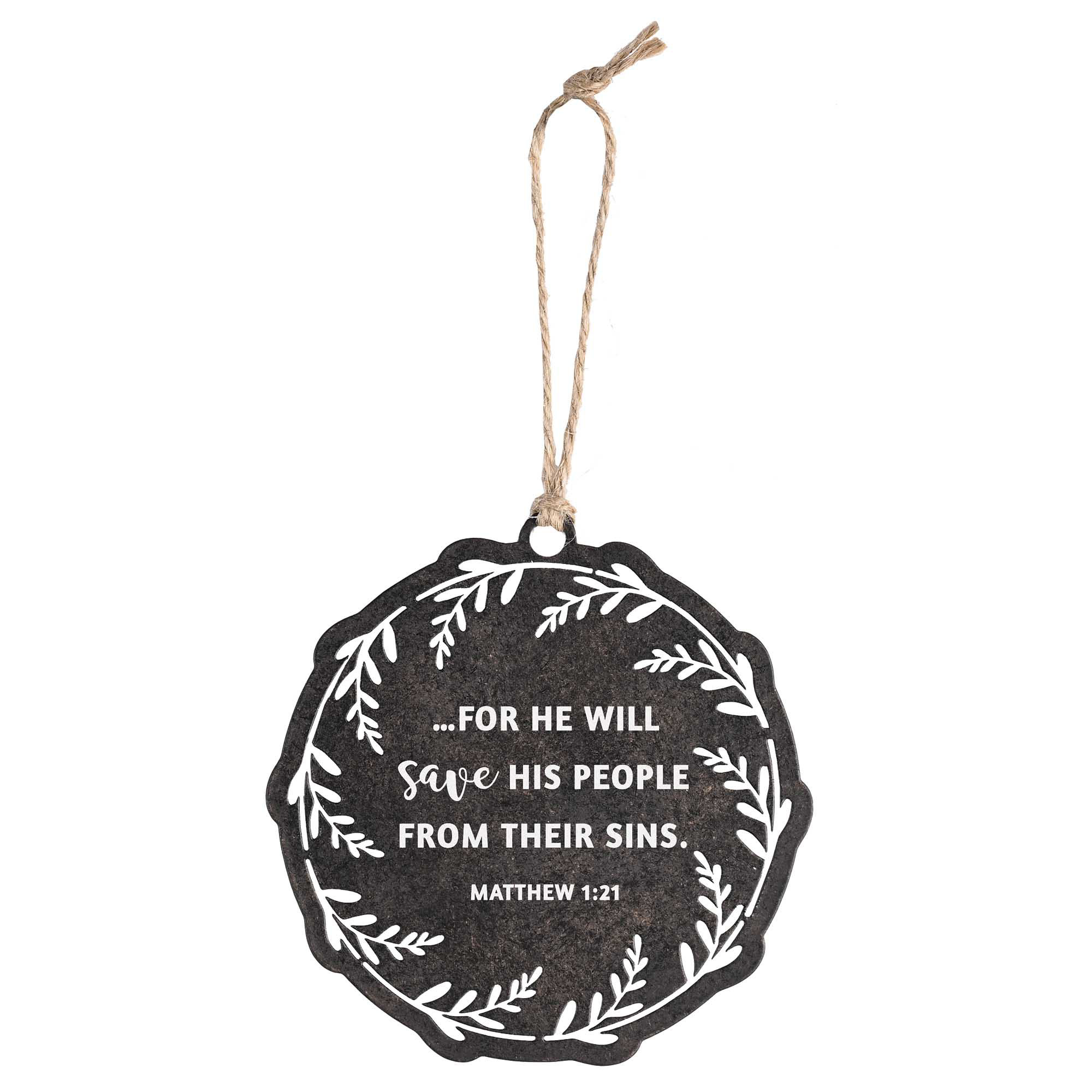 Ophelia & Co. Ornament Thou Shalt Call His Name Metal | Wayfair