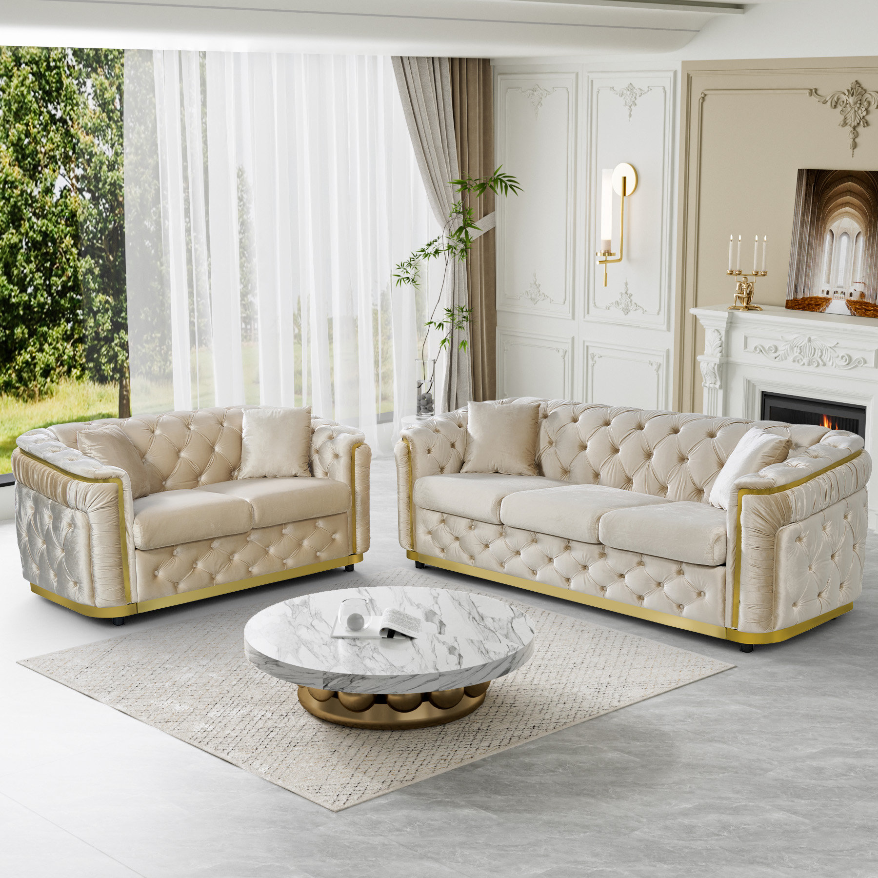 Tufted Living Room Set