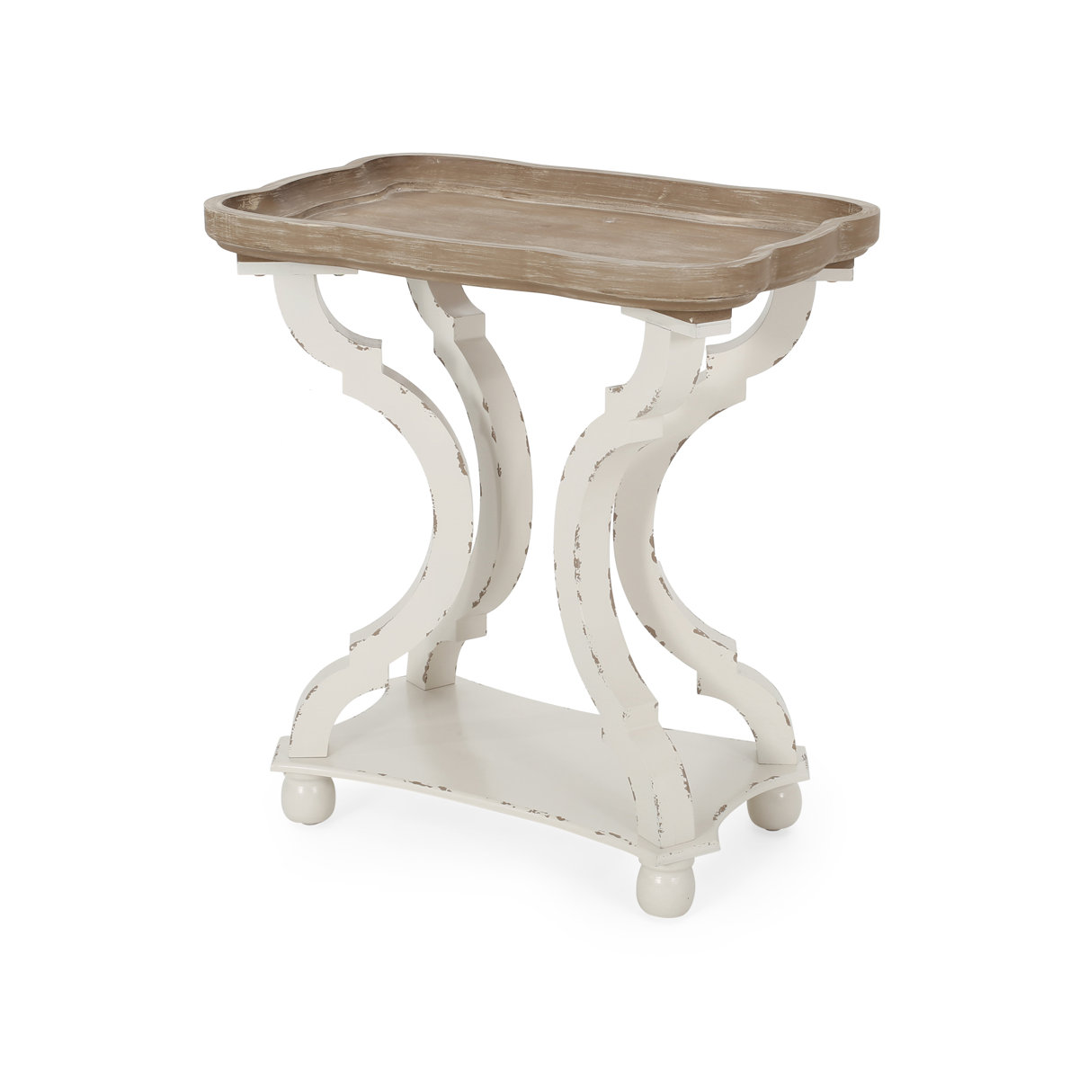 One Allium Way® Tray Top Trestle End Table with Storage & Reviews | Wayfair