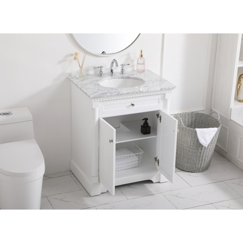 Red Barrel Studio® 30'' Single Bathroom Vanity with Marble Top ...