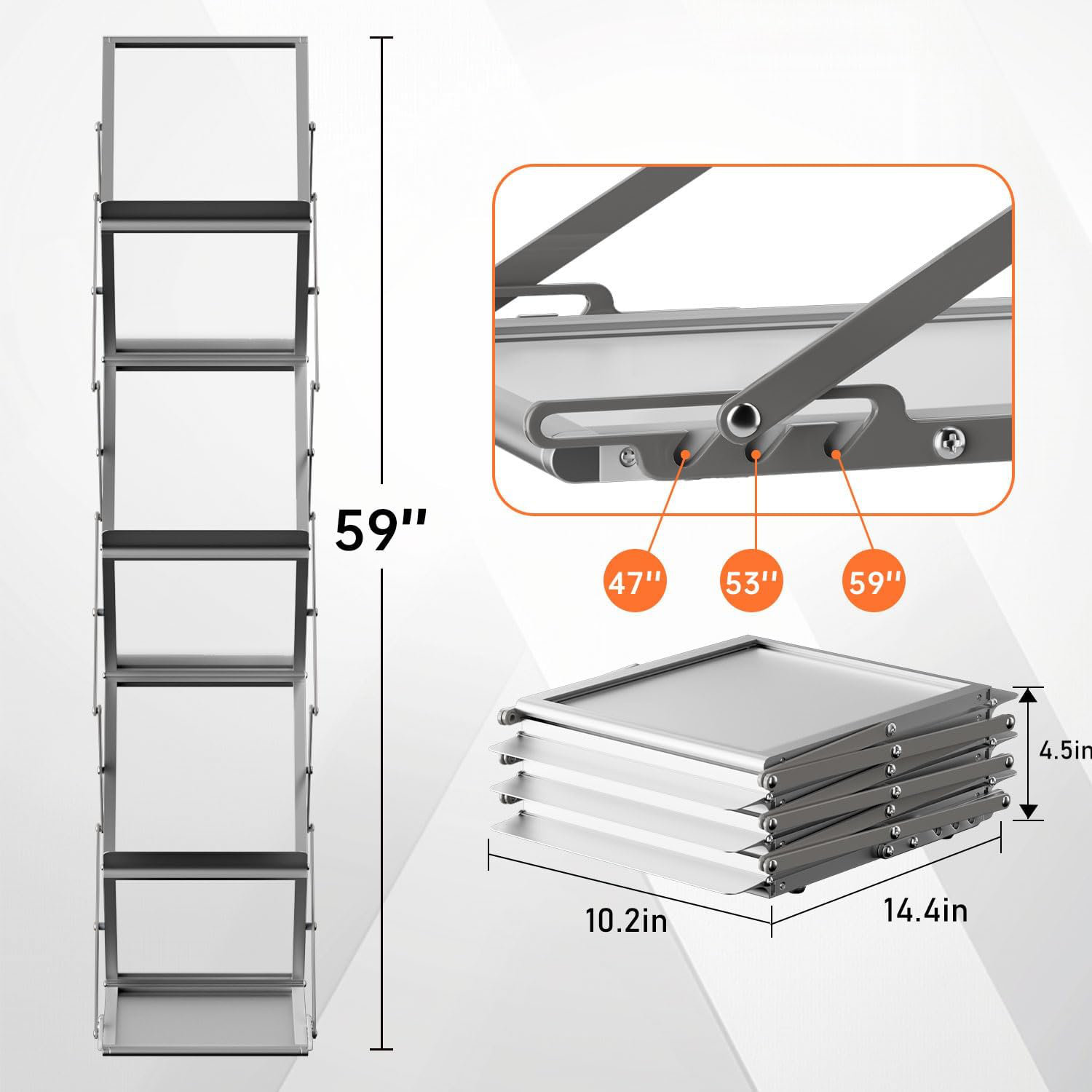 Rebrilliant 6 Pockets Foldable Magazine Holder Stand, Portable ...
