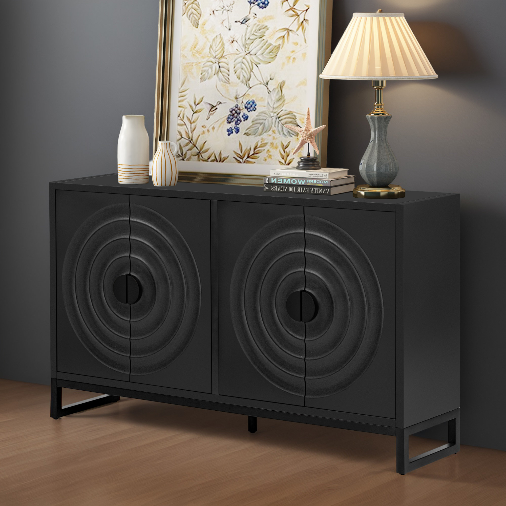 Loon Peak 58" Kitchen Storage Sideboard Buffet Cabinet Console Table ...