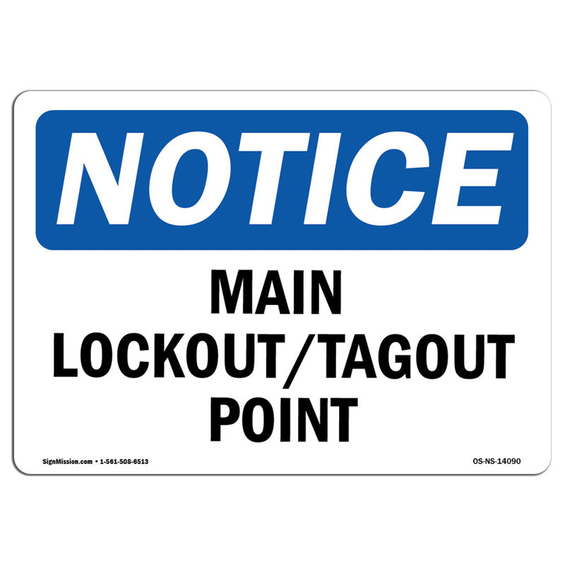 SignMission Main Lockout Tagout Point Sign | Wayfair