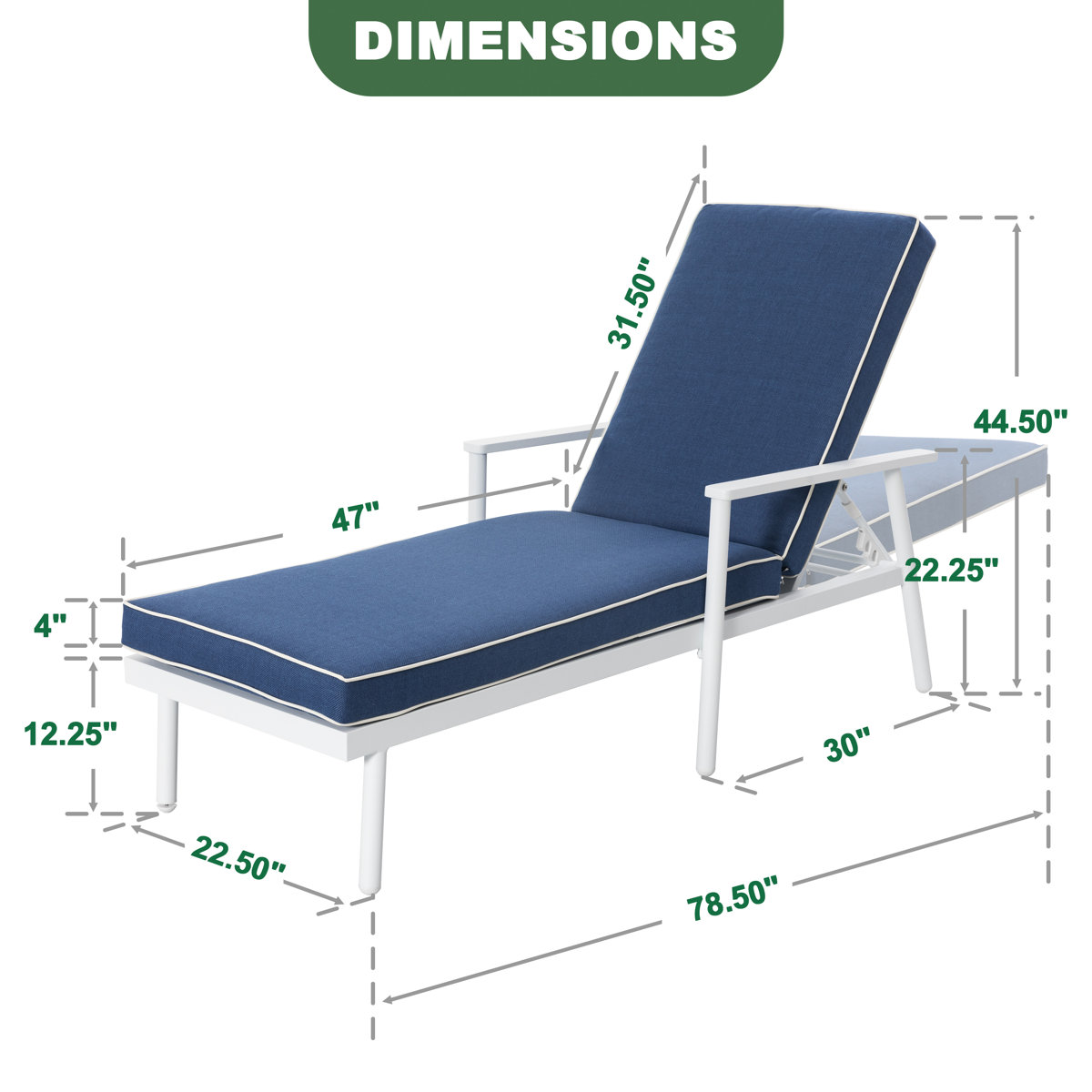 Birch Lane™ Skylar Outdoor 2-piece Aluminum Lounge Chairs With 6-level ...
