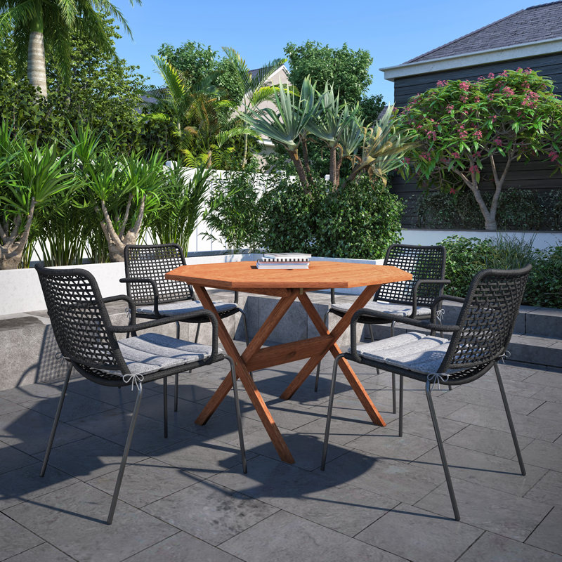 Lark Manor Anautica 4 - Person Octagonal Outdoor Dining Set with ...