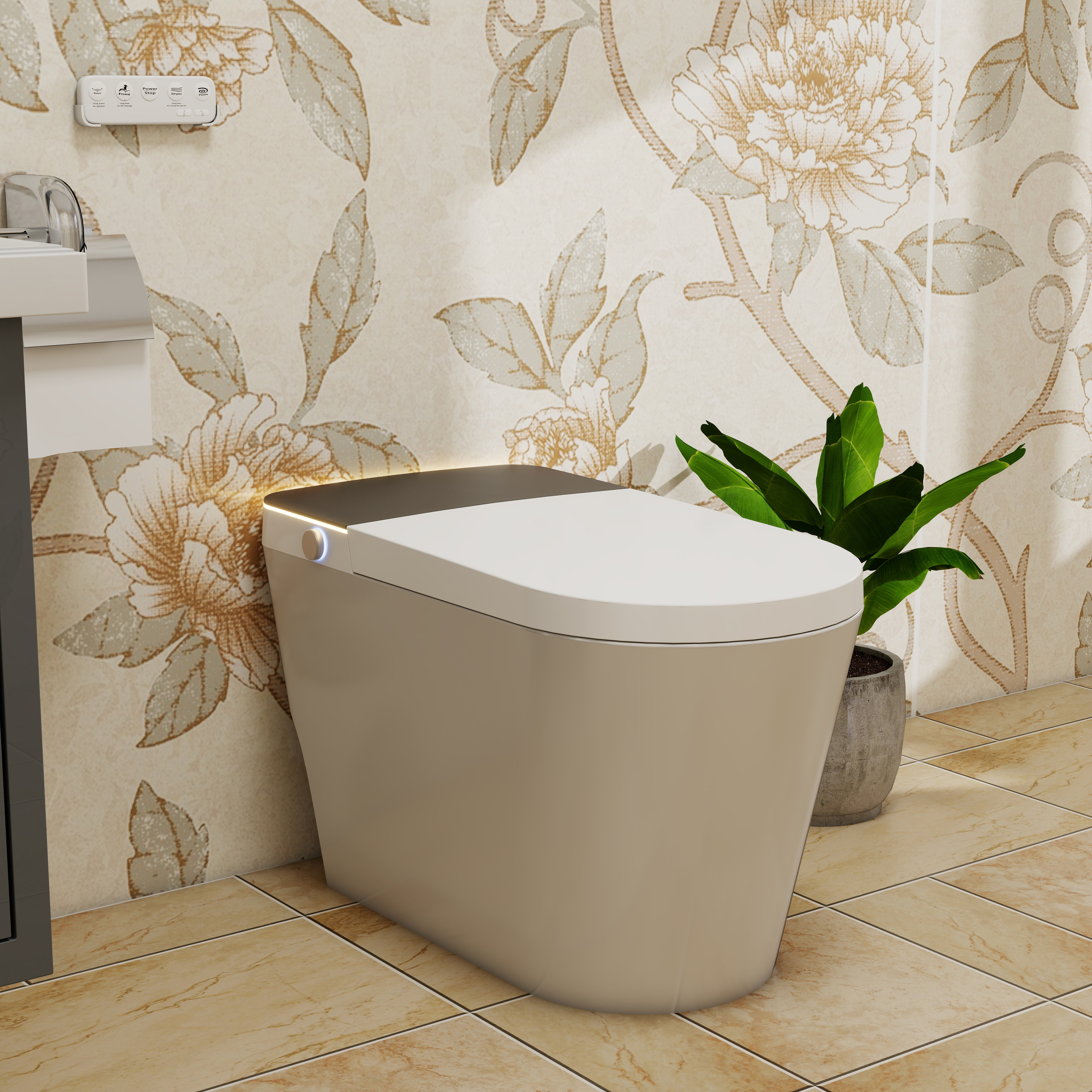 UrbEleg Smart Bidet Toilet with Heated Seat, 1.08GPF One-piece Toilet ...