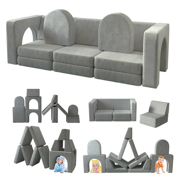 Gemma Violet Camborne Kids Couch 10PCS, Modular Kids Couch for Playroom ...