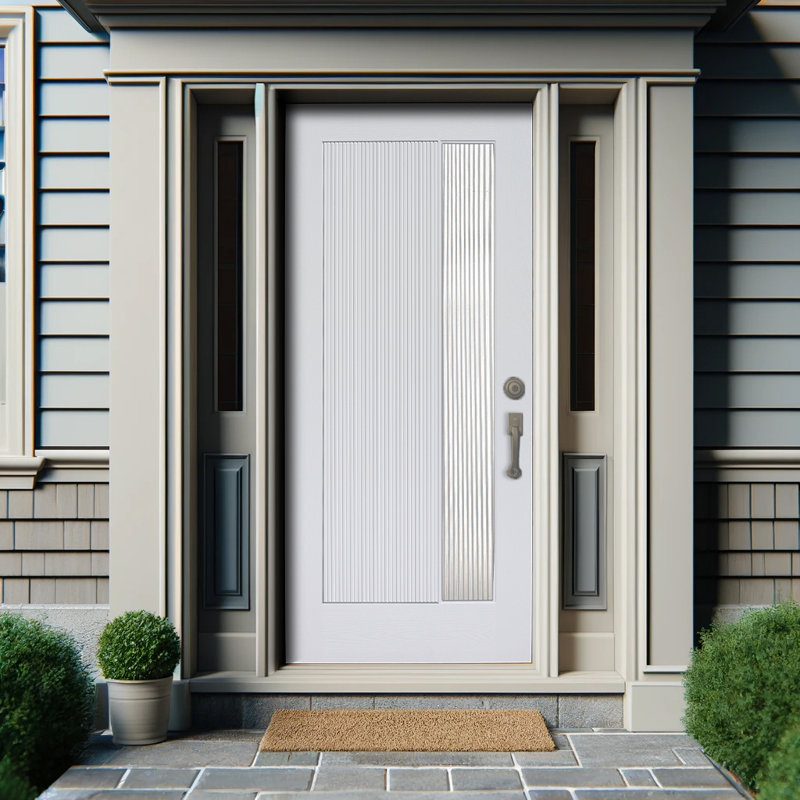 Calhome Modern Exterior Fiberglass Front Entry Door Slab with Designer ...
