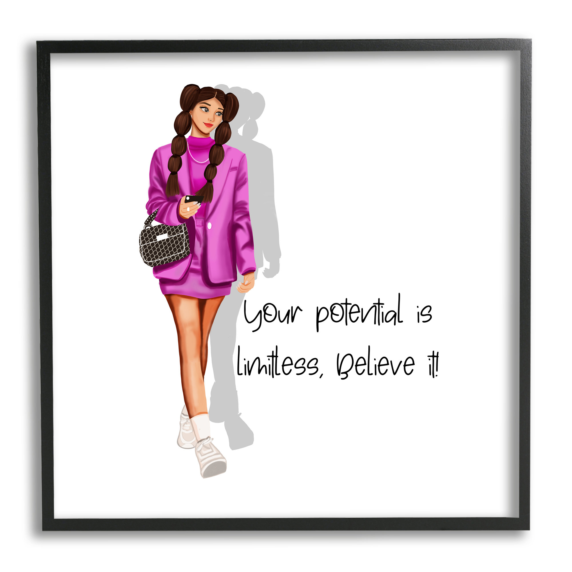 Stupell Industries bb-638-Framed Potential is Limitless Woman by Saba ...