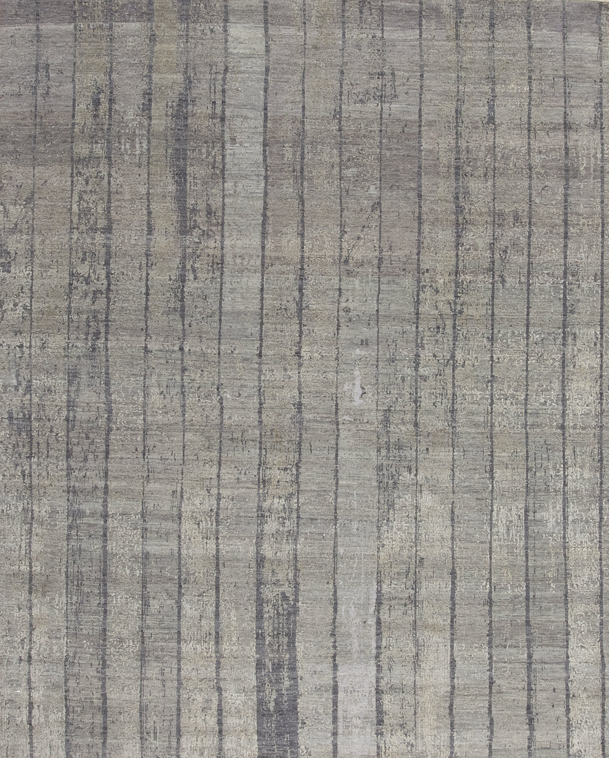 Samad Rugs Mayfair Striped Hand Knotted Wool/Silk Gray Area Rug | Wayfair