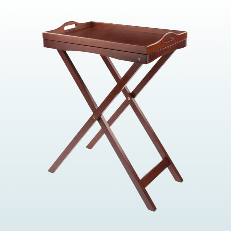 Winston Porter Elliot Butler TV Table with Serving Tray in Walnut | Wayfair