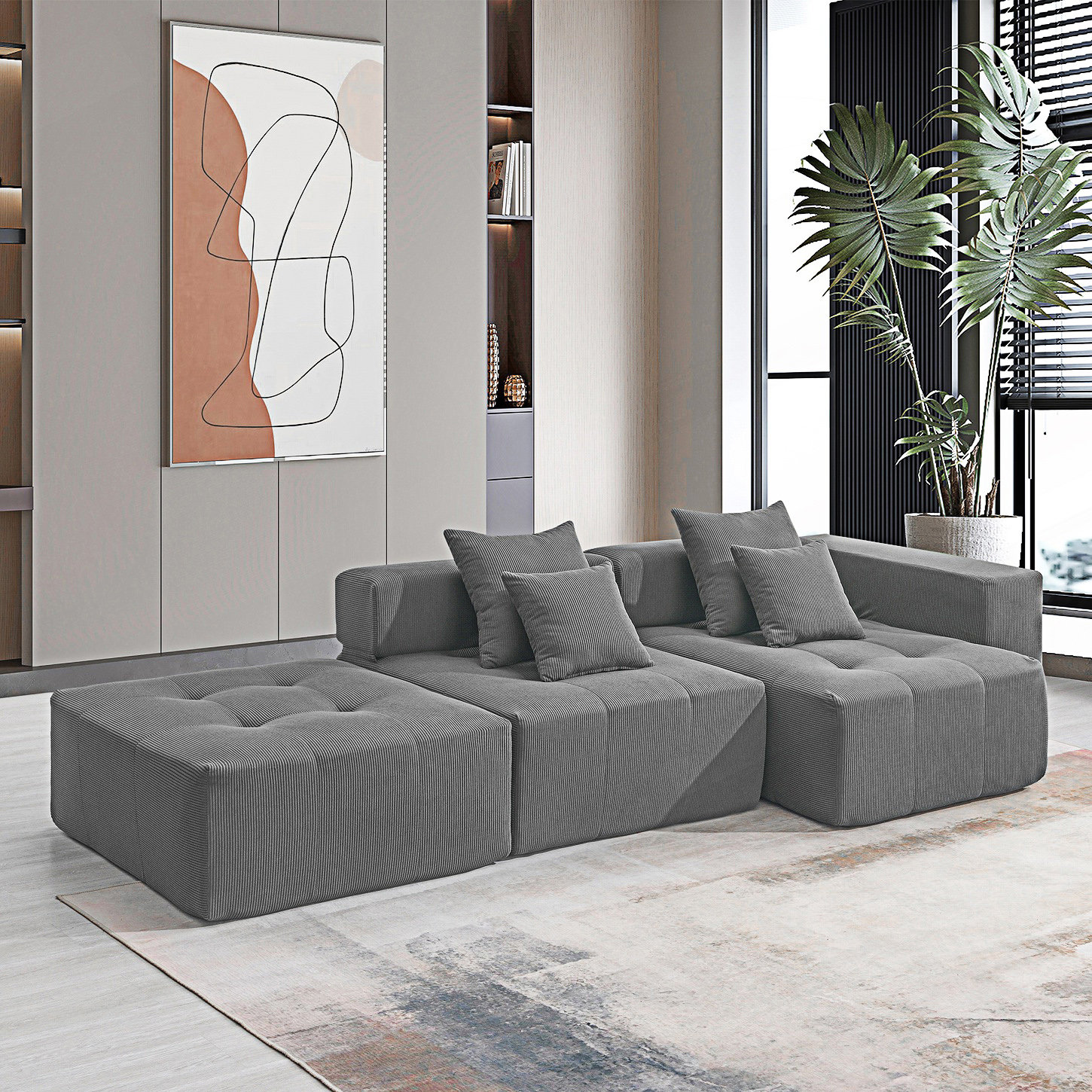 Latitude Run® L Shaped Modular Sectional Sofa, Wide And Deep Seat ...