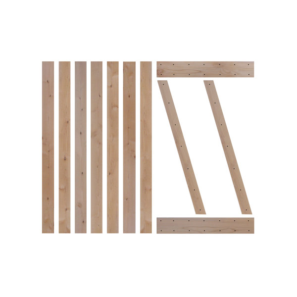 Lubann Paneled Wood Unfinished Barn Door with Installation Hardware Kit ...