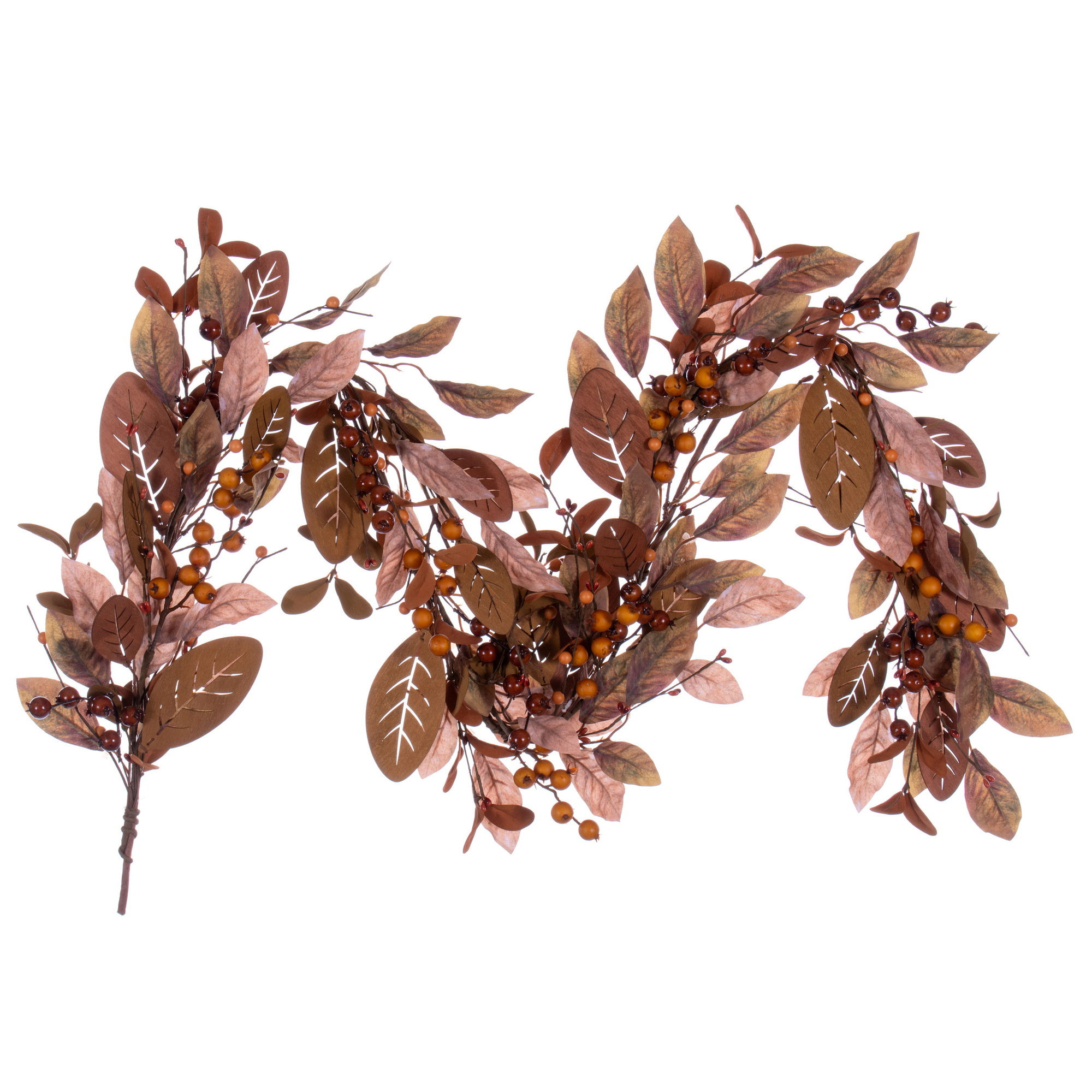 Primrue 5' Green Brown Artificial Leaf Garland | Wayfair