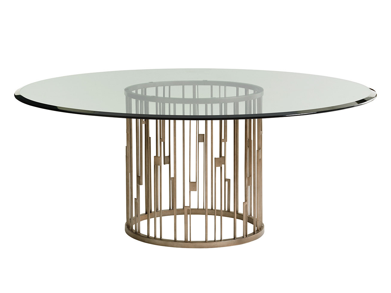 Lexington Shadow Play Rendezvous Metal Dining Table with Glass Top ...