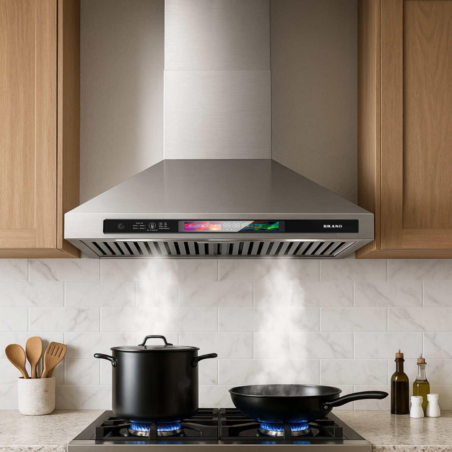 Brano 36 Inch Wall Mount Range Hood 900 Cfm With Voice/gesture/touch ...
