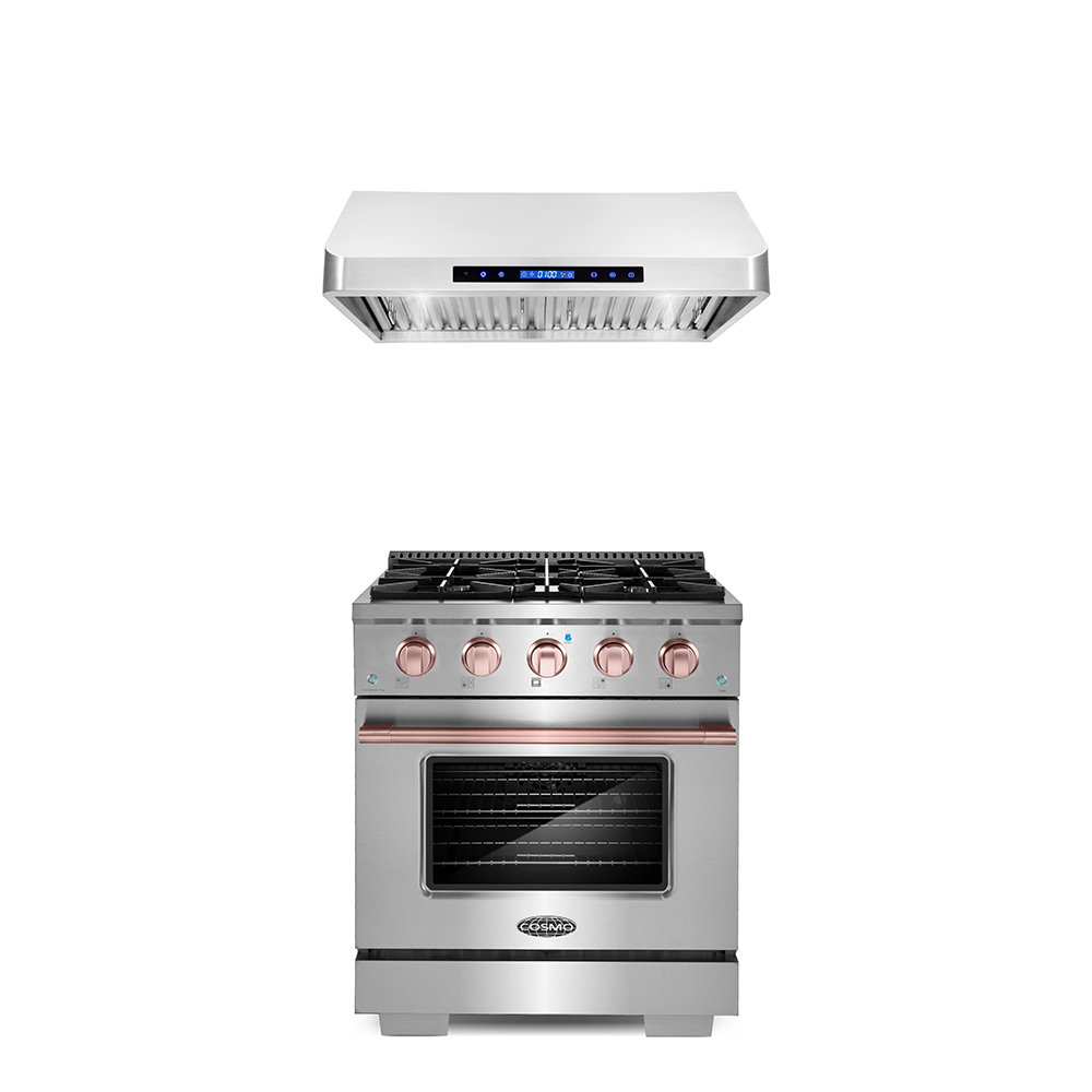 Cosmo 3 Piece Kitchen Appliance Package with 30'' Gas Freestanding ...