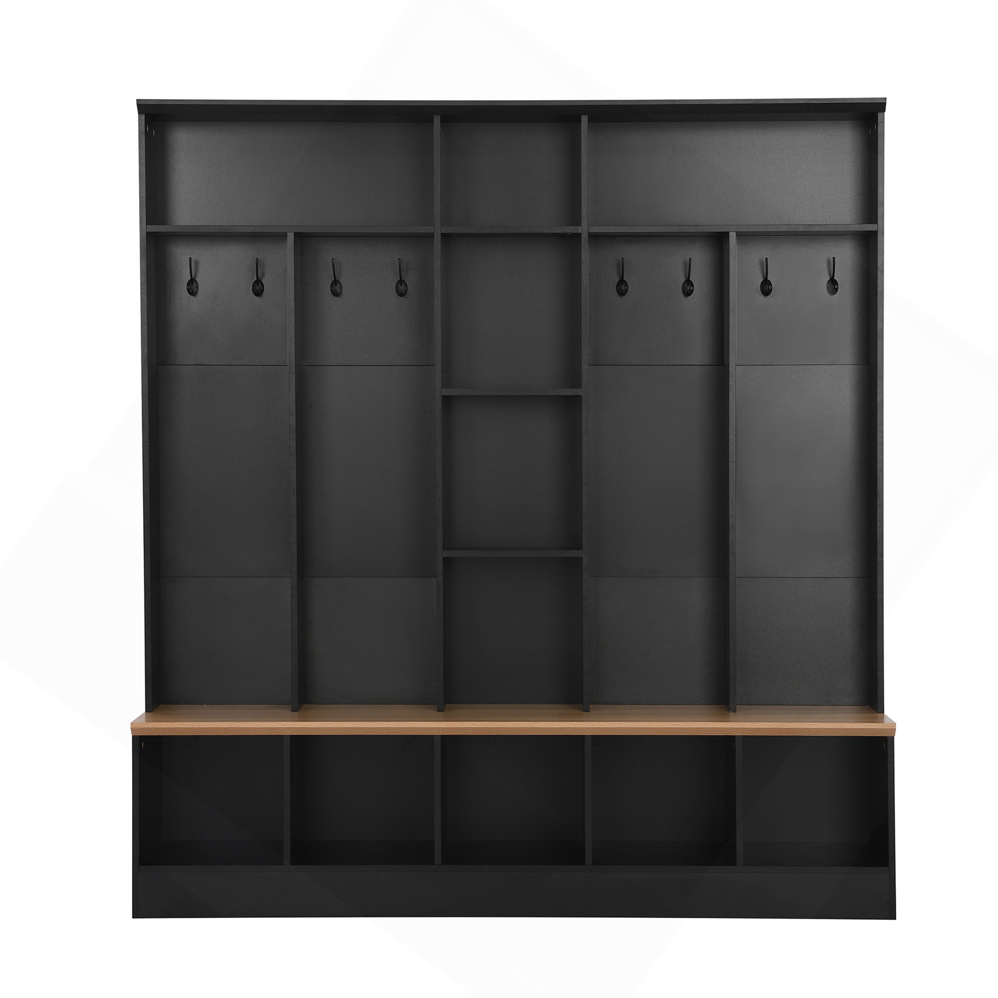 One Allium Way® Wide Design Hall Tree With Storage Bench, Minimalist ...