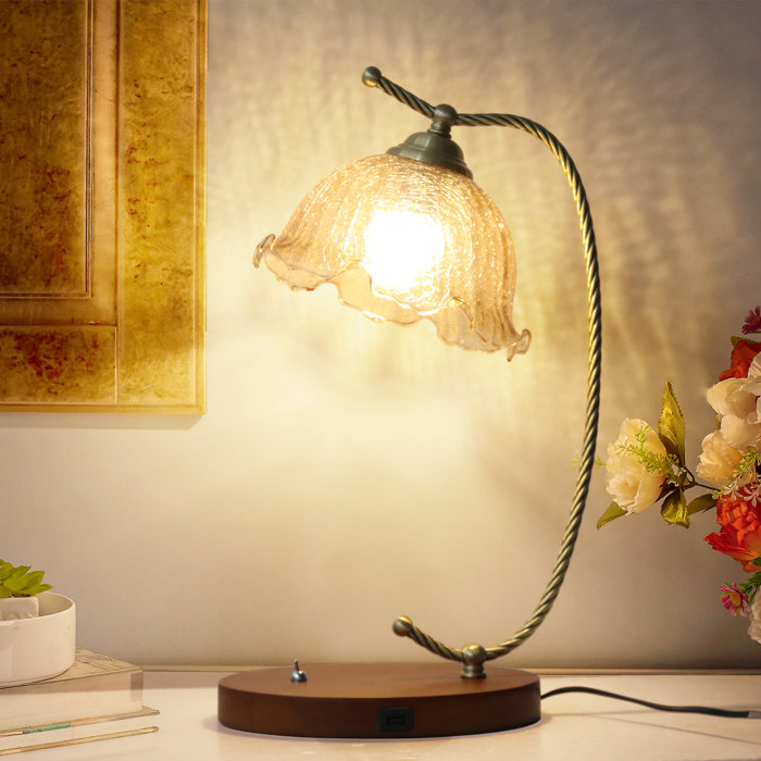Red Barrel Studio® Lahsana Solid Wood USB Desk Lamp & Reviews | Wayfair