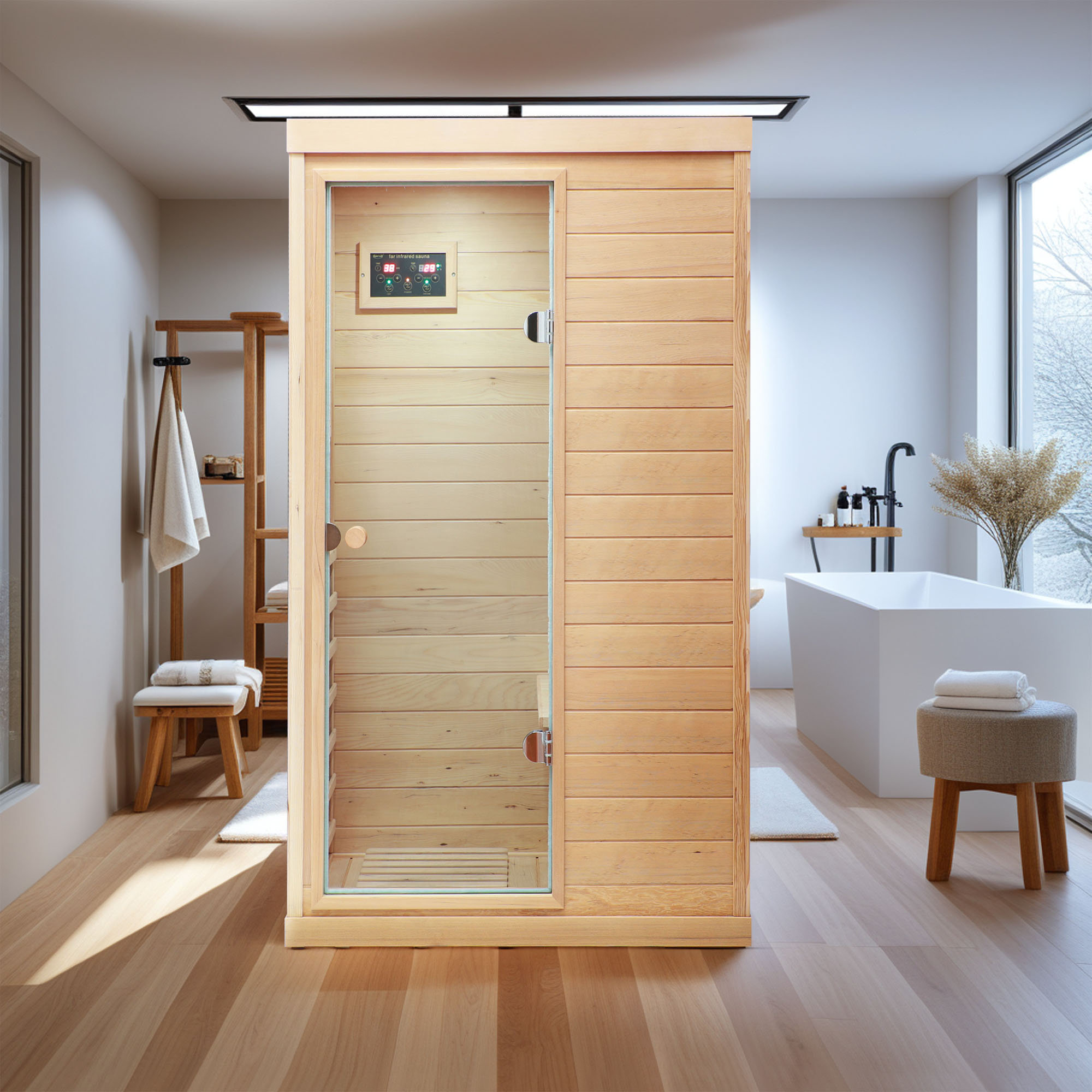 nestnarrative ThermiSol Hemlock 1-Person Far Infrared Indoor Sauna with ...