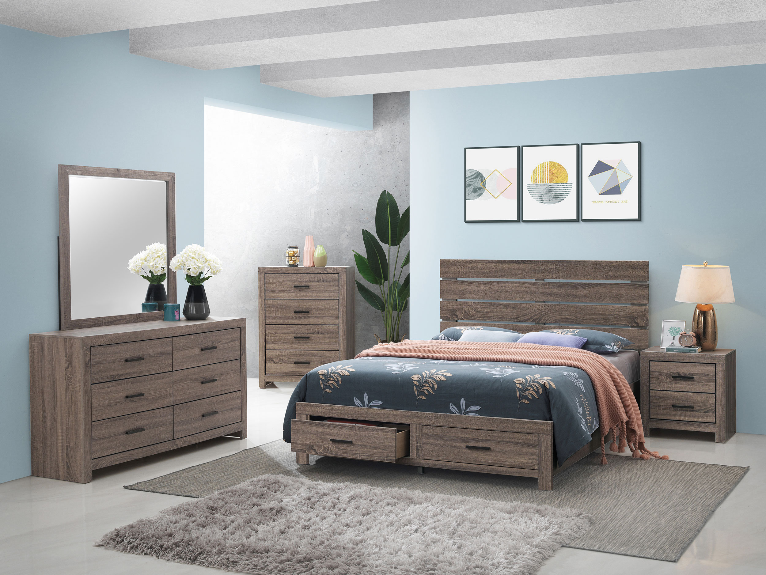 Wade Logan® Axat Panel 5 Piece Bedroom Set & Reviews | Wayfair