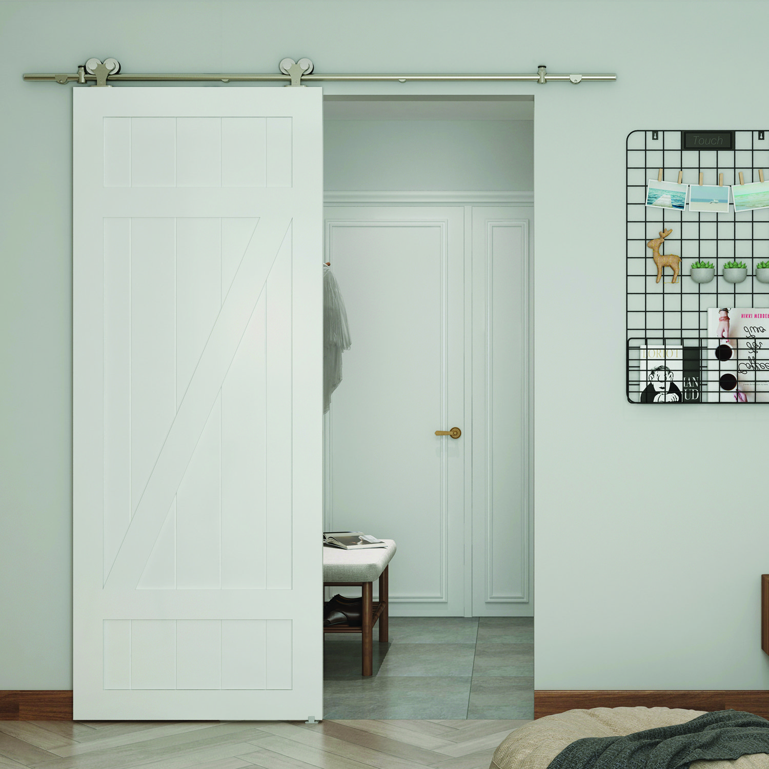 Renin Urbano Round Standard Single Track Barn Door Hardware Kit | Wayfair