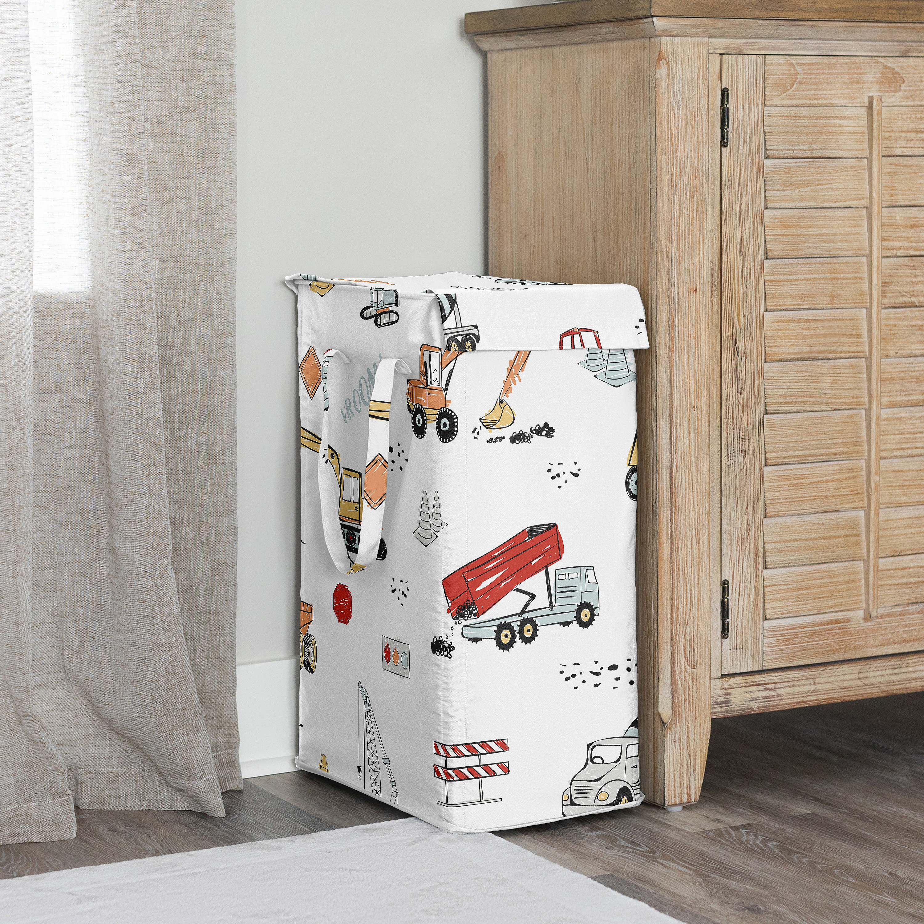 Sweet Jojo Designs Construction Truck Foldable Laundry Hamper with ...
