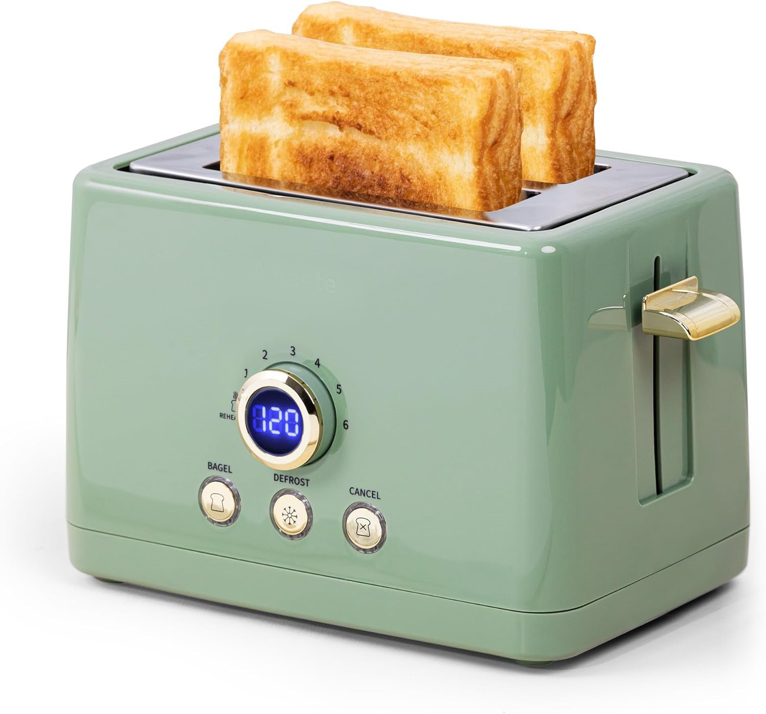 IMPIAR 2 Slice Toaster Retro Bread Toaster With LED Digital Countdown ...