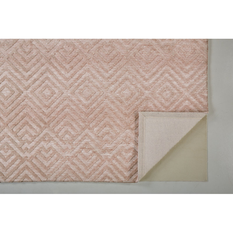 George Oliver Curran Performance Blush Pink Rug & Reviews | Wayfair