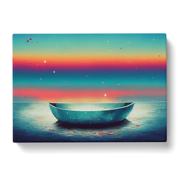 Breakwater Bay Paint Splatter Boat Vol.3 - Wrapped Canvas Painting ...