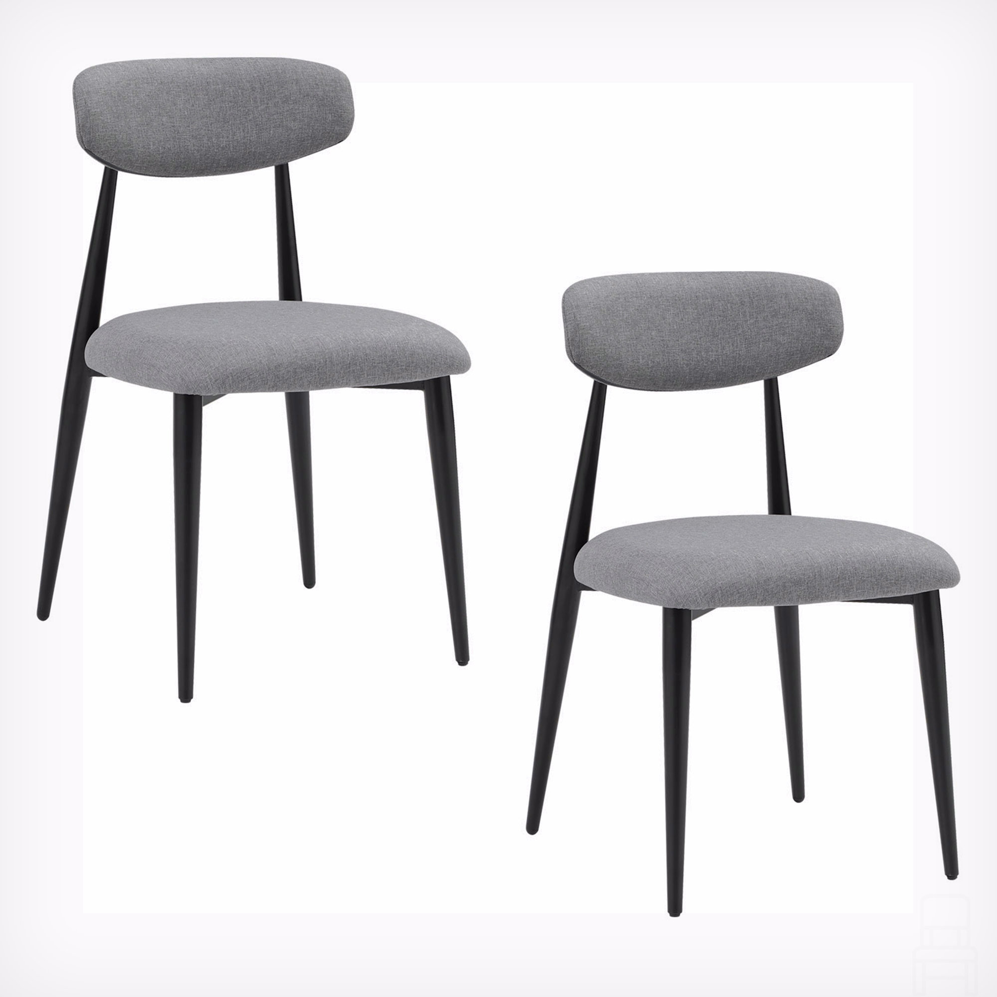 George Oliver Modern Dining Chairs Set Of 2, Curved Backrest Round ...