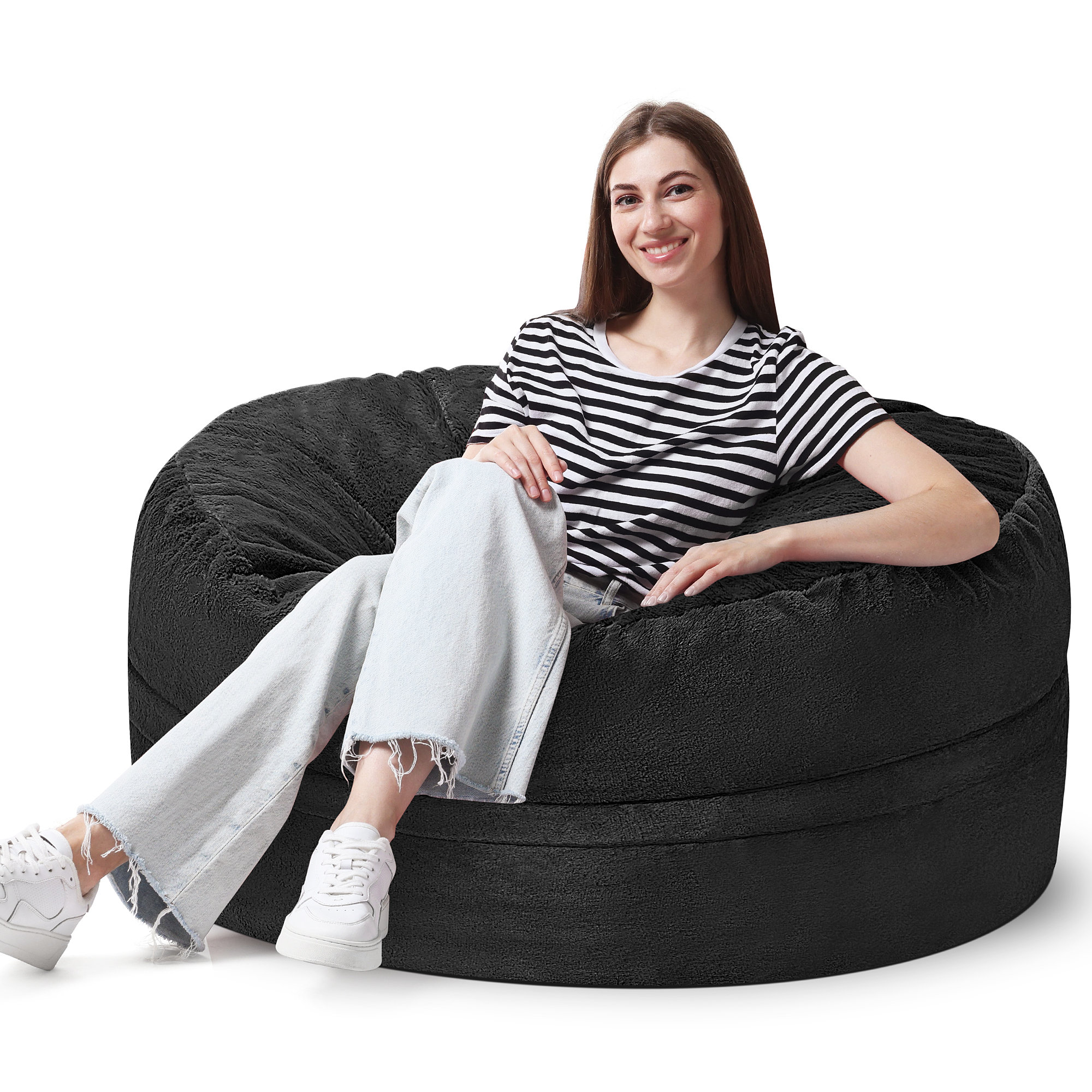 Mercer41 Midnight Gayle Bean Bag – Spacious Seating With A Luxe Finish ...