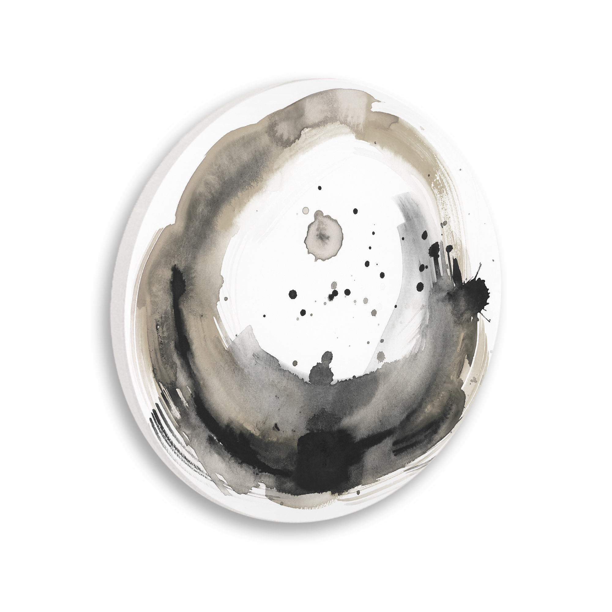 Stupell Industries Abstract Neutral Circle Painting Circular Wall ...