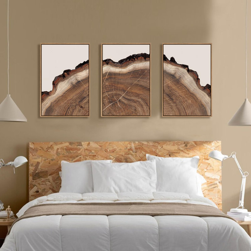 Esotos Vintage Wood Tree Rings Wall Art Set | Wayfair