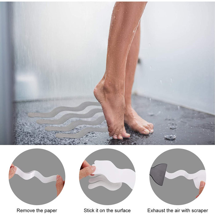George Oliver Dorree Anti-Slip Shower Stickers 24 PCS Bathtub Strips ...