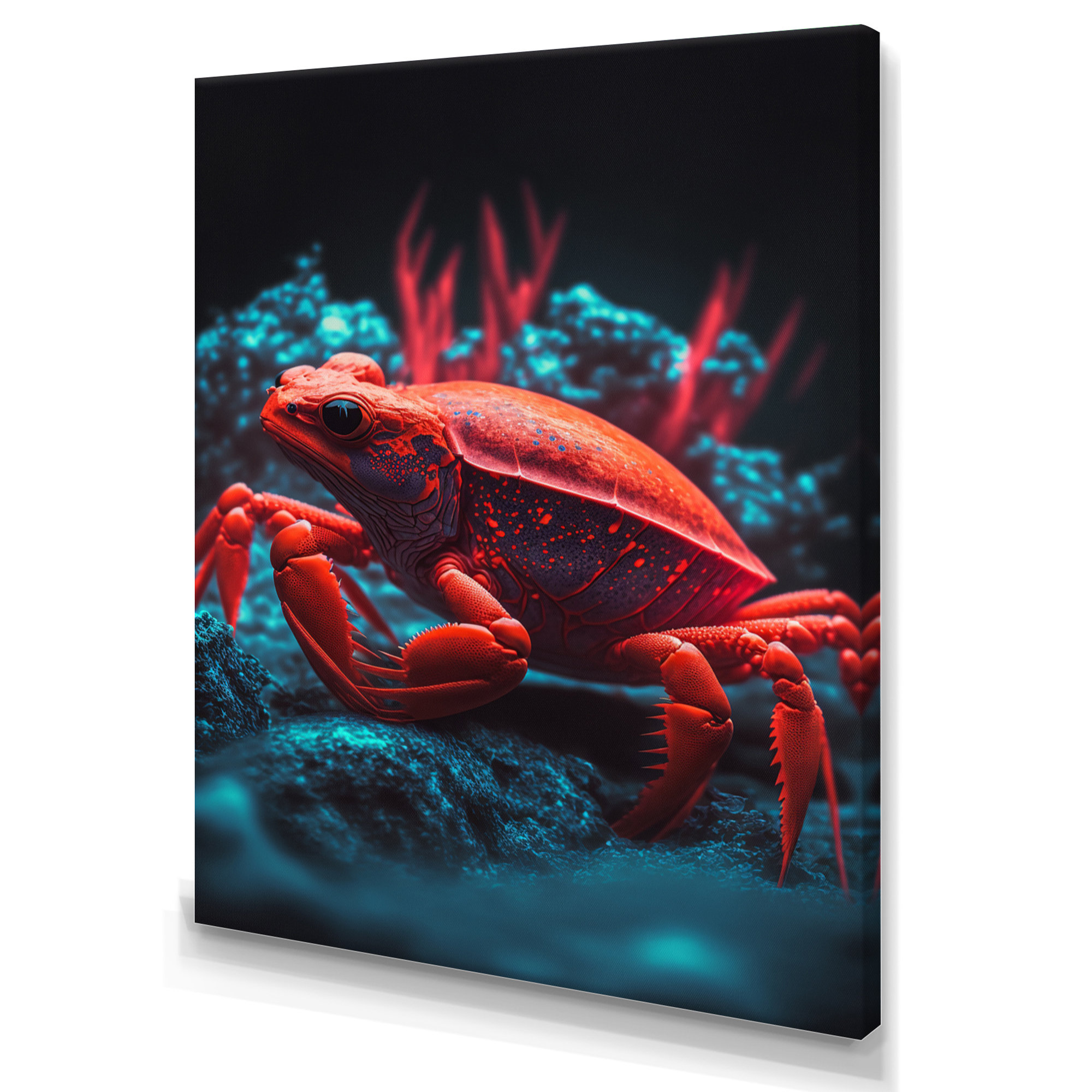 Dovecove Kayelyn Red Crab in Shades of Black and Blue I - Print on ...