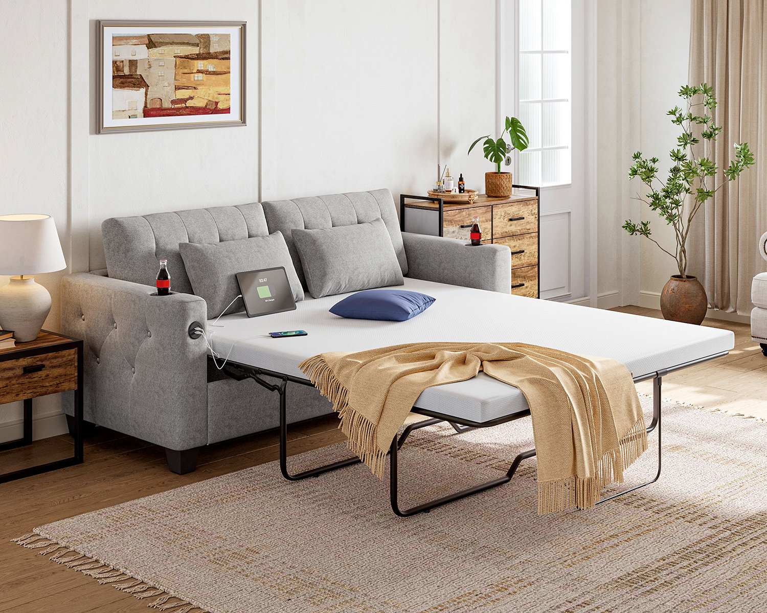 Wade Logan Arval 67'' Upholstered Sleeper Sofa & Reviews | Wayfair Wade Logan Arval 67'' Upholstered Sleeper Sofa & Reviews | Wayfair