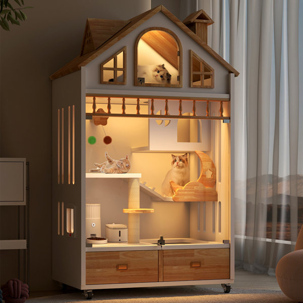 HTOCINQ Luxury Cat Villa For Multi-cat Households: Extra Large Indoor ...