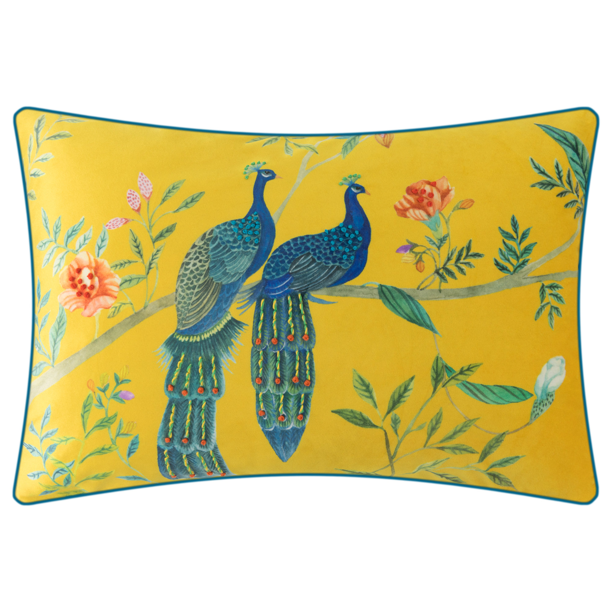 JWH Decorative Peacock Throw Pillow Cover Accent Floral Animal Print ...