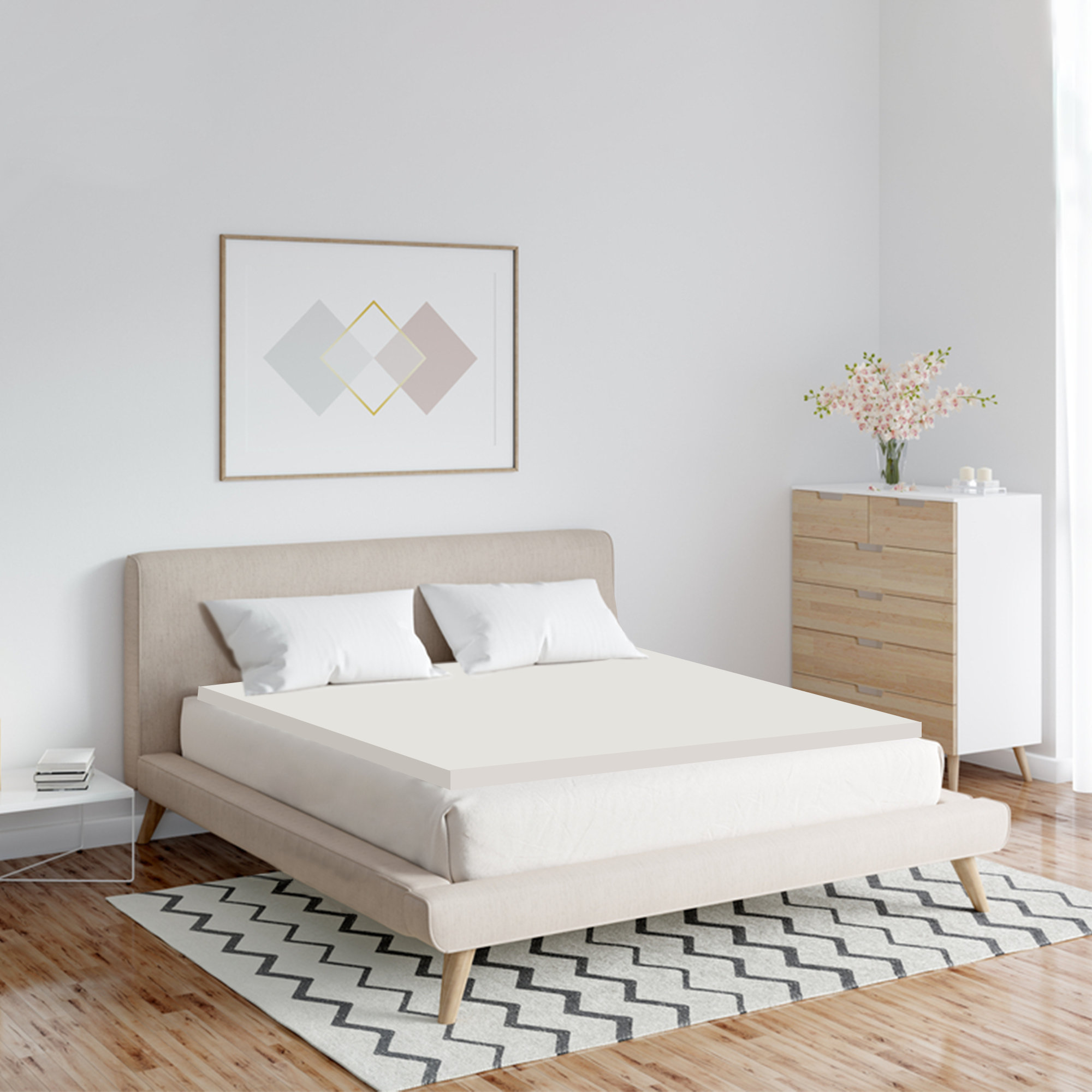 Alwyn Home Areli 2" Firm Foam Bedding Mattress Topper for Comfortable ...