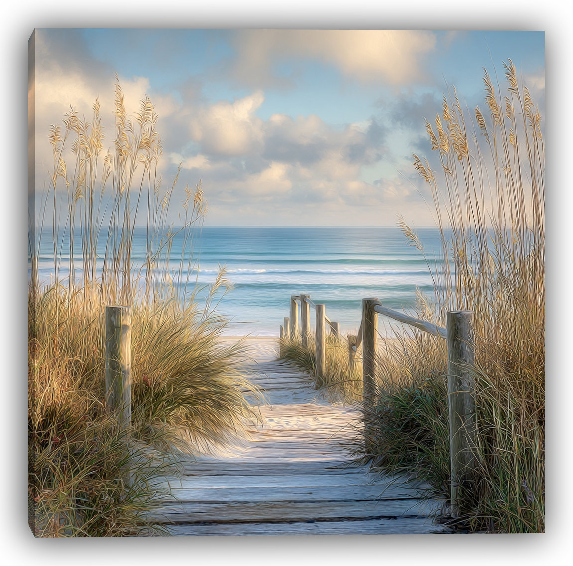 Highland Dunes Boardwalk Breeze - Tranquil Beach Pathway Canvas | Wayfair