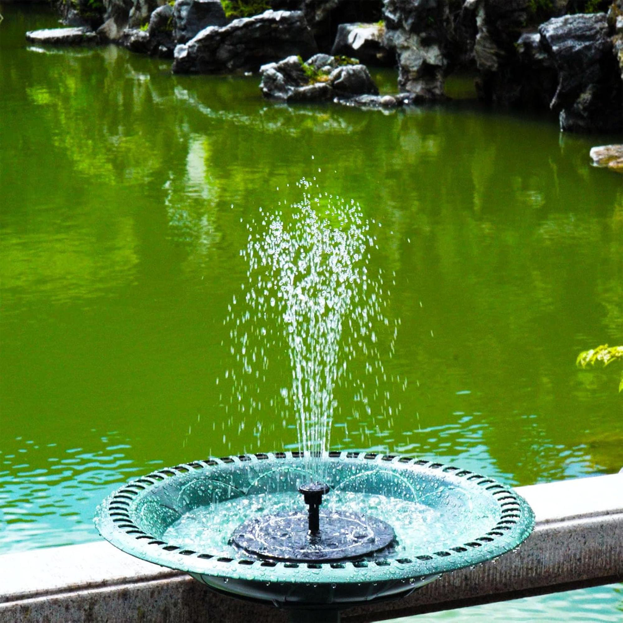 Arlmont & Co. Solar Fountain Solar Bird Bath Fountains Pump Floating ...
