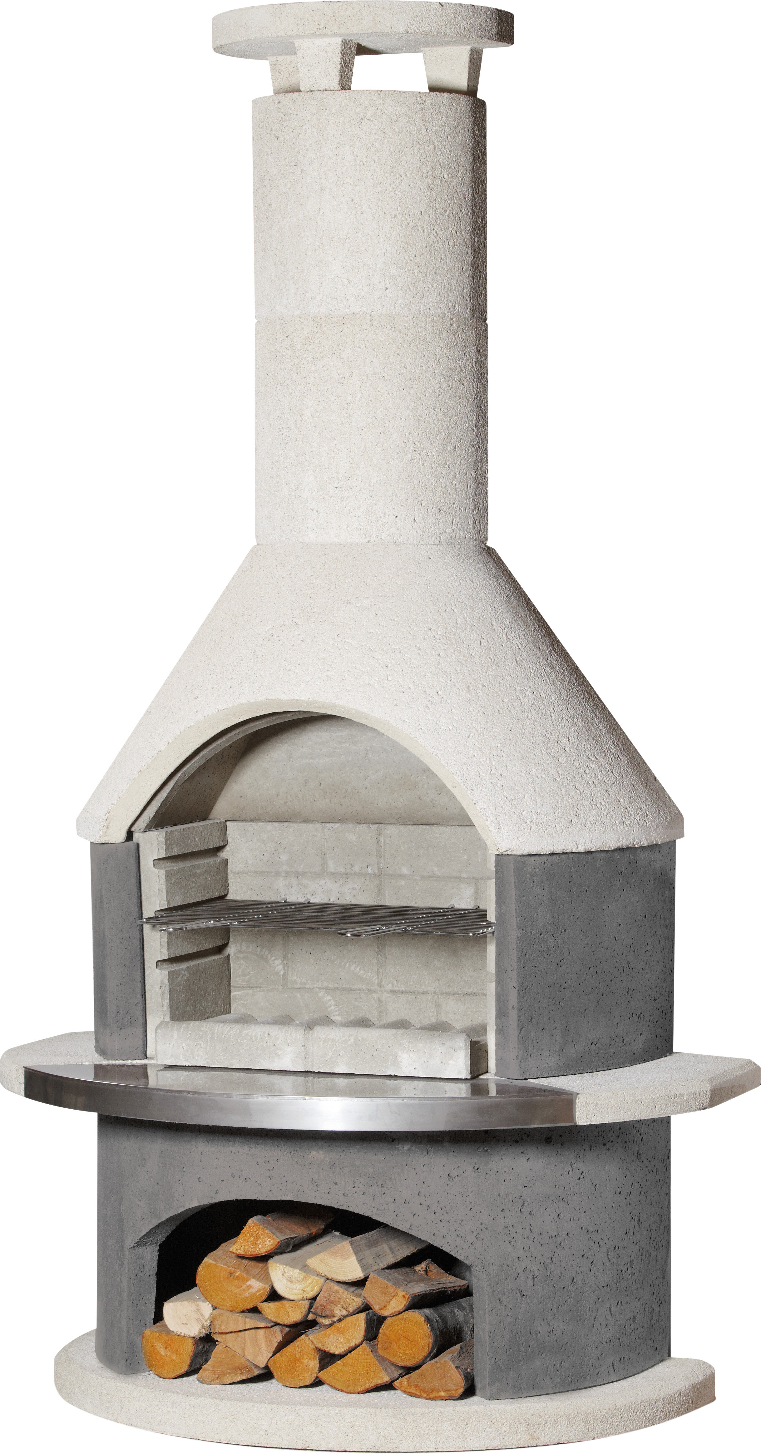 Big Horn Outdoors Wellington 81.9" H Concrete Outdoor Fireplace ...